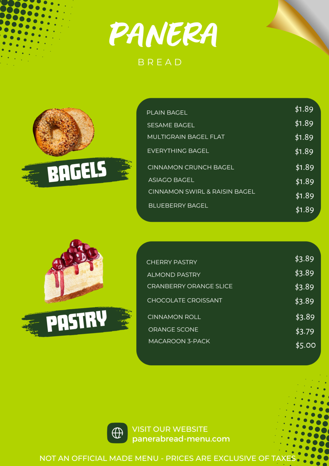 Panera Menu with Prices ( May 2025 ) + Printable PDFs